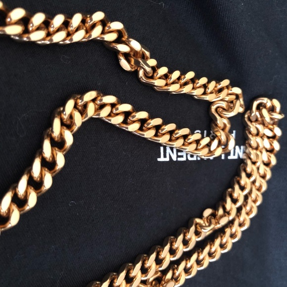 Yves Saint Laurent | Bags | Ysl Wallet On Chain Woc Black With Gold ...